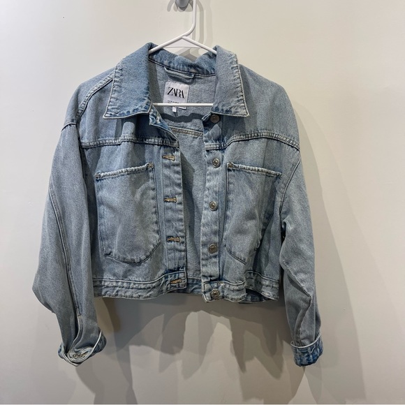 Zara | Jackets & Coats | Zara Denim Cropped Jacket | Poshmark